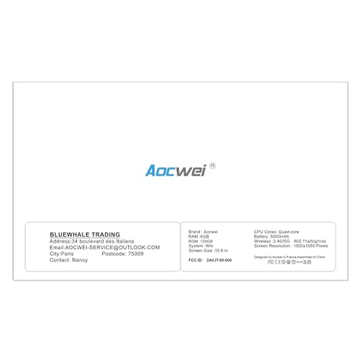 Ruzava/Aocwei 15.6" Laptop 6GB DDR4 128GB SSD Intel J4105 (Up to 2.5Ghz) 4-Core Win 10 PC 1920x1080 FHD Dual WiFi BT 4.2 Support 1TB SSD Expand with Wireless Mouse for Business-Silver