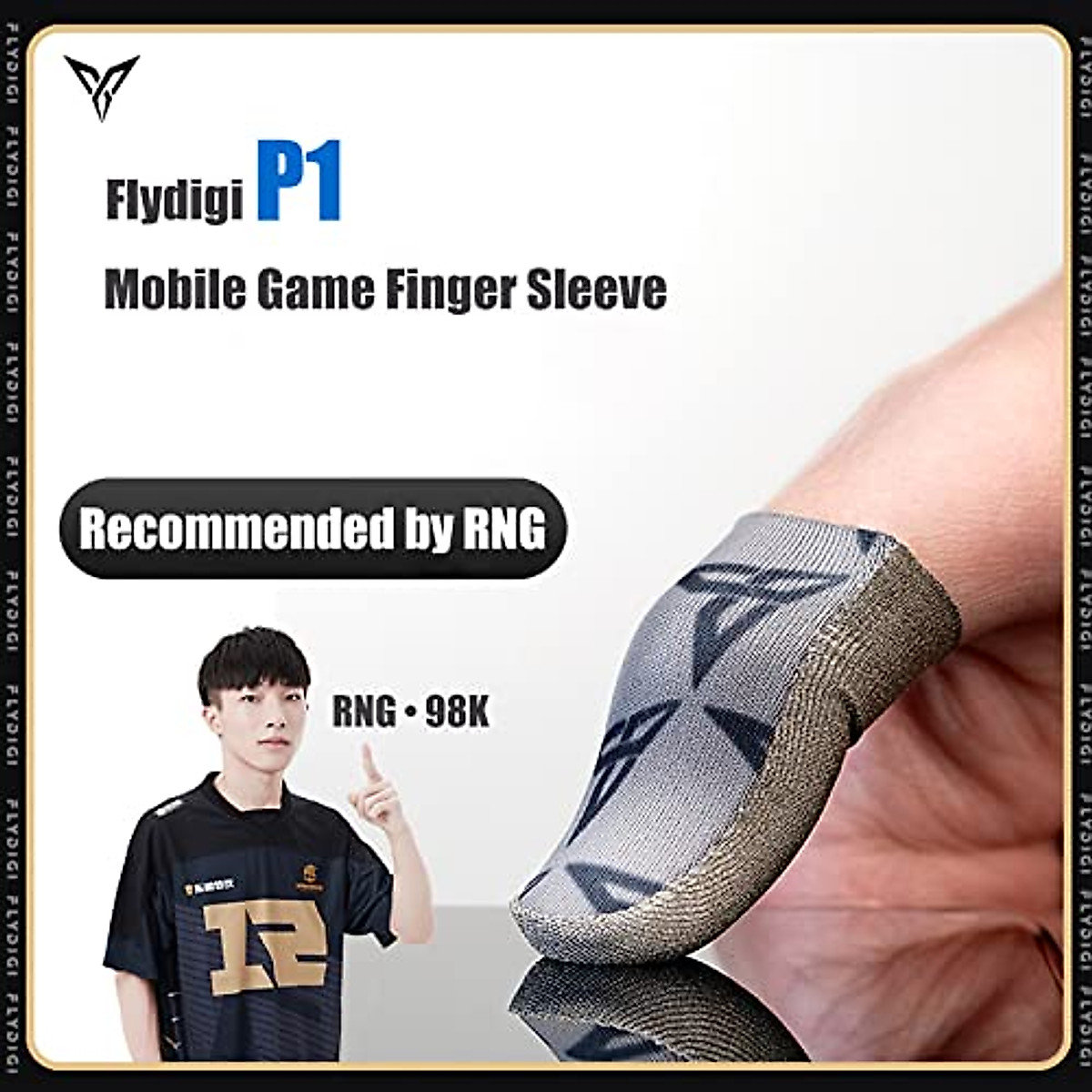 Flydigi P1 Silver-Cloth Mobile Gaming Finger Sleeve, Exclusive Custom FlySilver Superconducting Silver Cloth, 0.3mm Extremely Thin Material, Zero Touch, Breathable, Extremely Sensitive (Five Pairs)
