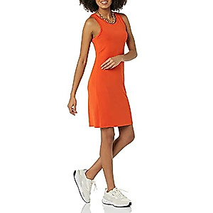Amazon Essentials Women's Lightweight Jersey Slim-Fit Tank Mini Dress (Previously Daily Ritual), Rust Orange, Medium