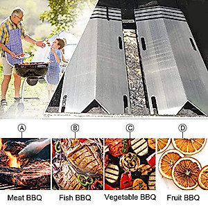 BBQ funland SH1231 (4-Pack) Stainless Steel Heat Plate, Heat Shield for Costco Jenn-air, Kirkland, Nexgrill, Sterling Forge, Glen Canyon Gas Grill Models