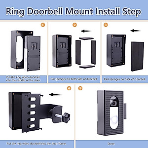 HTCELLE Anti-Theft Video Doorbell Mount, No Drill Ring Doorbell Holder for Apartment Hotel Rental Homes, Compatible with Ring Wireless Video Doorbell 4/3/3 Plus/2/1/Pro/2021/(2020 Release)