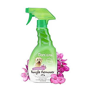 TropiClean Sweet Pea Cat & Dog Detangler Spray Dematting | Dog Conditioner Spray Derived from Natural Ingredients | Made in the USA | 16 oz.