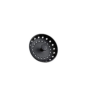 Plumb Pak K5414BLK Keeney Stainless Steel Kitchen Sink Strainer with Fixed Post Basket, Fits Standard 3-1/2-Inch Openings, 3-1/2 In. to 4 In, Black