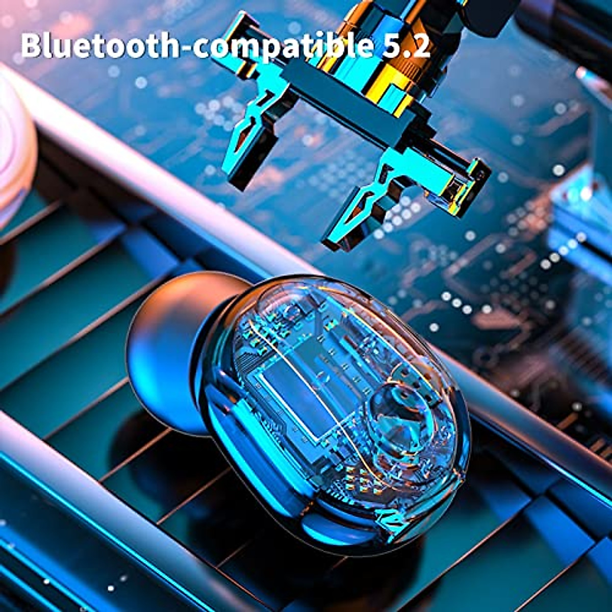 SamFansar Wireless Headset Low Power Conusumption Long Standby Time Lightweight Bluetooth-compatible5.0 HiFi Sports Mini in-Ear Earphone for Running Black