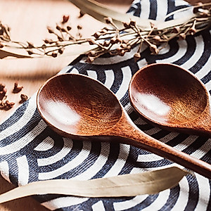 Cooking Spoons 4 Pcs Creative Japanese Style Wooden Spoon Teaspoons Handmade Wood Iced Tea Spoons Small Stirring Spoon Espresso Mixing Spoons Table Spoons