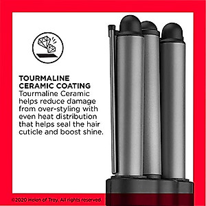 REVLON 3 Barrel Jumbo Hair Waver | Long-Lasting, Natural Looking Waves, (Grey)