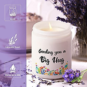 Lavender Scented Candles - Sending You a Big Hug - Birthday Christmas Gift for Women,Friends,her - Inspirational Gifts Thinking You Gifts Friendship Presents for Female Sister Coworker