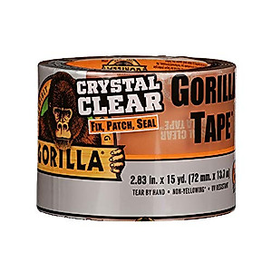 Gorilla Crystal Clear Repair Duct Tape Tough & Wide, 2.83" x 15 yd, Clear, (Pack of 1)