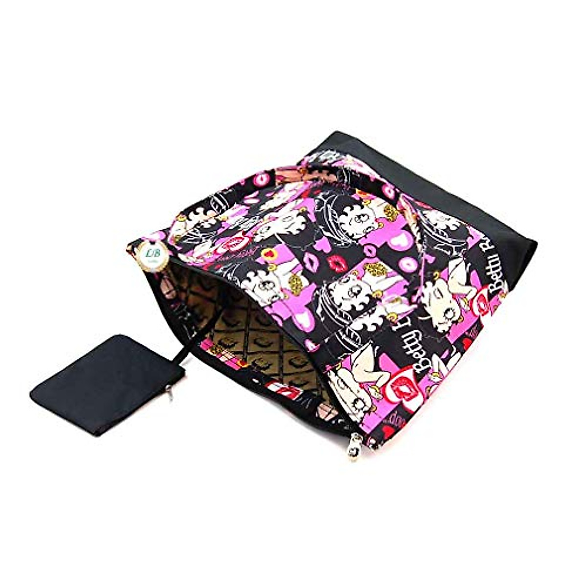 Betty Boop Canvas Shopping Bag with Coin Purse (Multi)