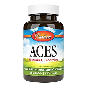 Carlson - ACES, Vitamins A, C, E + Selenium, Cellular Health & Immune Support, Antioxidant, 90 Softgels