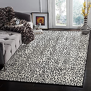 SAFAVIEH Marbella Collection Area Rug - 5' x 8', Dark Grey & Ivory, Handmade Chenille, Ideal for High Traffic Areas in Living Room, Bedroom (MRB657A)