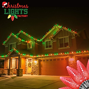CHRISTMAS LIGHTS FACTORY - C9 - RED - Super Bright LED Crunchy Bulbs - 25 Bulbs ONLY - Commercial Grade - Dimmable - Indoor & Outdoor. Be a Beacon of Holiday Spirit, Joy, & Light.
