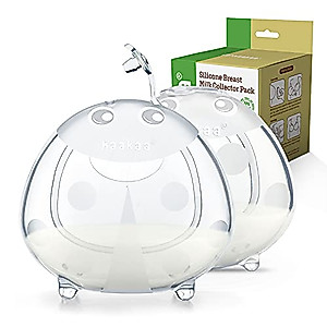haakaa Ladybug Breast Milk Collector - Soft Breast Shells | Wearable Nursing Cups | Breastmilk Saver| Letdown Catcher for Pumping,Breastfeeding Moms,Protect Sore Nipples(Silicone 2.5 oz/75 ml,2PK)