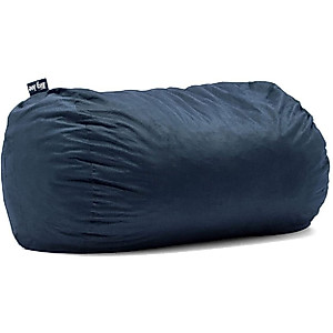 Big Joe Fuf Media Lounger Foam Filled Bean Bag Chair with Removable Cover, Cobalt Lenox, Durable Woven Polyester, 6 feet Giant