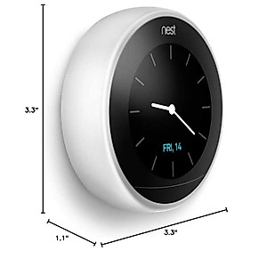 Google Nest Learning Thermostat - Programmable Smart Thermostat for Home - 3rd Generation Nest Thermostat - Compatible with Alexa - White (Renewed)