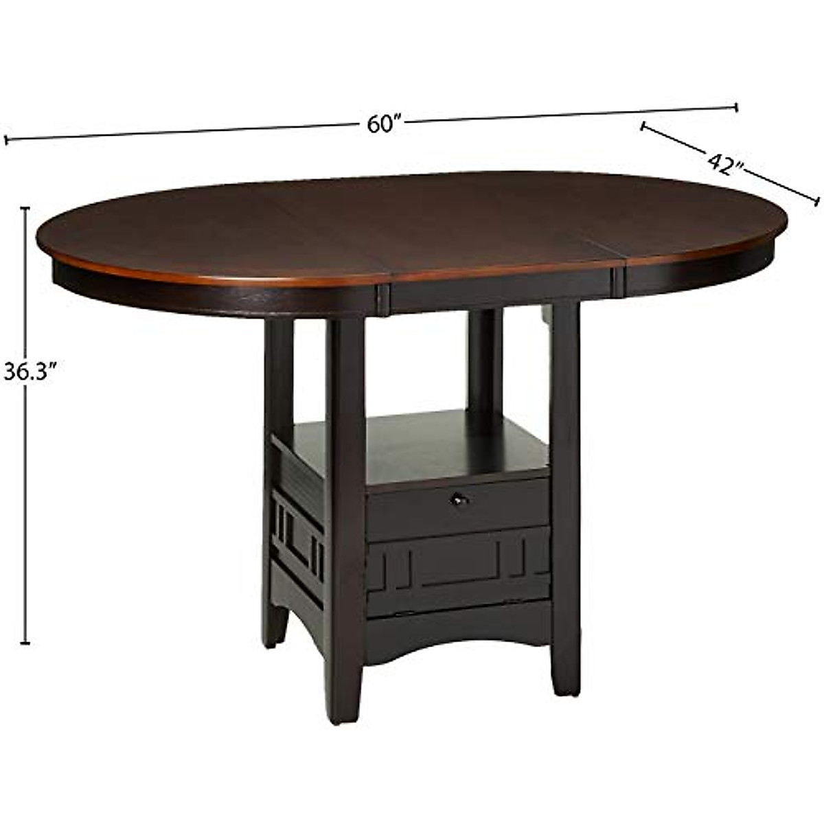 Coaster Furniture Lavon 5-Piece Storage Counter Table Dining Set Tan and Espresso 105278-S5