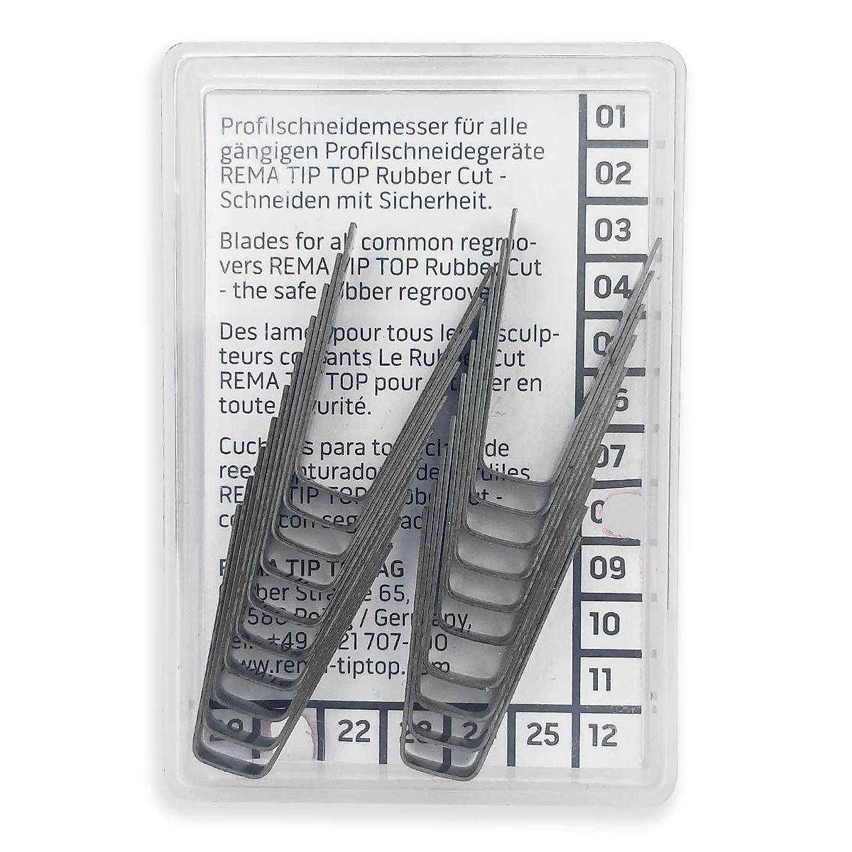 Rema Tip Top 20 W-3 Tire Regroover Angle Edge Blades, 6-8mm Wide, up to 10mm deep, W Fix 3