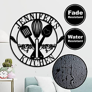 Personalized Metal Name Signs for Kitchen, Custom Family Last Name for Home Decor, Metal Wall Art, Customize Kitchen Plaque Decor for Dining Room, Gifts for Mom, Mother's Gift