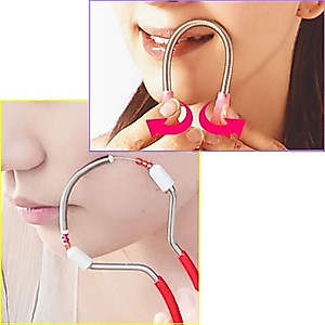 4 Pcs Facial Hair Remover Manual Epilator Spring Spring Face Hair Remover with Handle Hair Epilator Tool (Random Color)