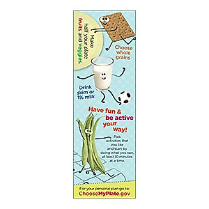 100 Nutrition Bookmarks for Kids | USDA Kids MyPlate Bookmarks | 2 ½” x 7 ½”, 100 per Package, 2-Sided