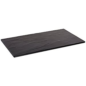 American Metalcraft FSLT08 Rectangle Melamine Platter, Faux Slate, Black
