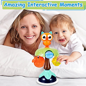 Malendo Baby Rattle Toys Infant High Chair Toys with Suction Cup Baby Toys 6 to 12 Months Baby Tray Toys for 6 9 12 Months Infant Toddler Kid Newborn Birthday Gifts for 1 Year Old Boys Girls