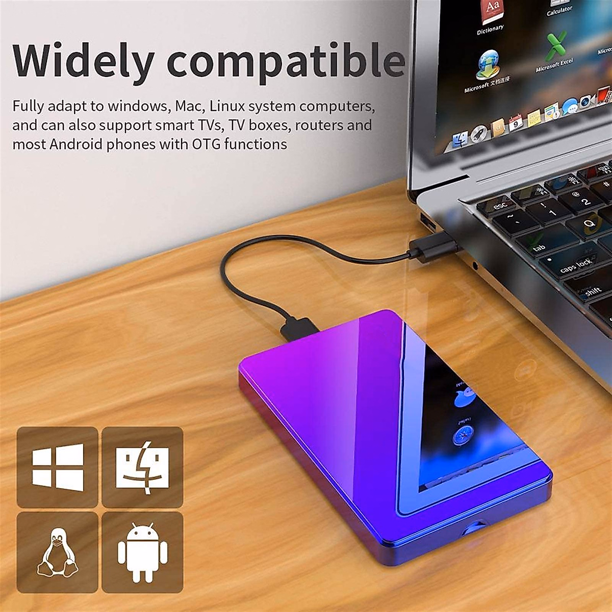 SUYING HDD External Hard Drive 2tb / 500gb / 120gb / 80gb, USB 3.0 Portable Mobile Backup Storage Hard Drive, Suitable for Pc Desktop, Ps4, Laptop, Xbox, Smart Tv (320GB,Blue)