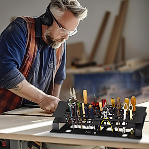 Mordx Screwdriver Storage Rack for Desktop,Screwdriver Organizer Holder,RC Tools Kit Organizers,Carbon Steel Tool Holder, Desktop Hand Tool Stand,Tool holder