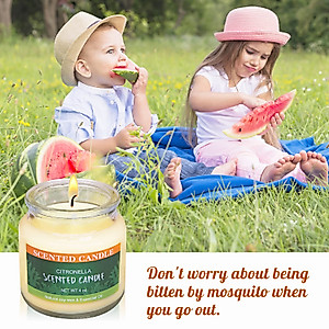 Citronella Candles 4-Pack, 4oz Yellow Soy Wax with Lemongrass Essential Oil - Scented Glass Jar Candles for Outdoor and Indoor Use