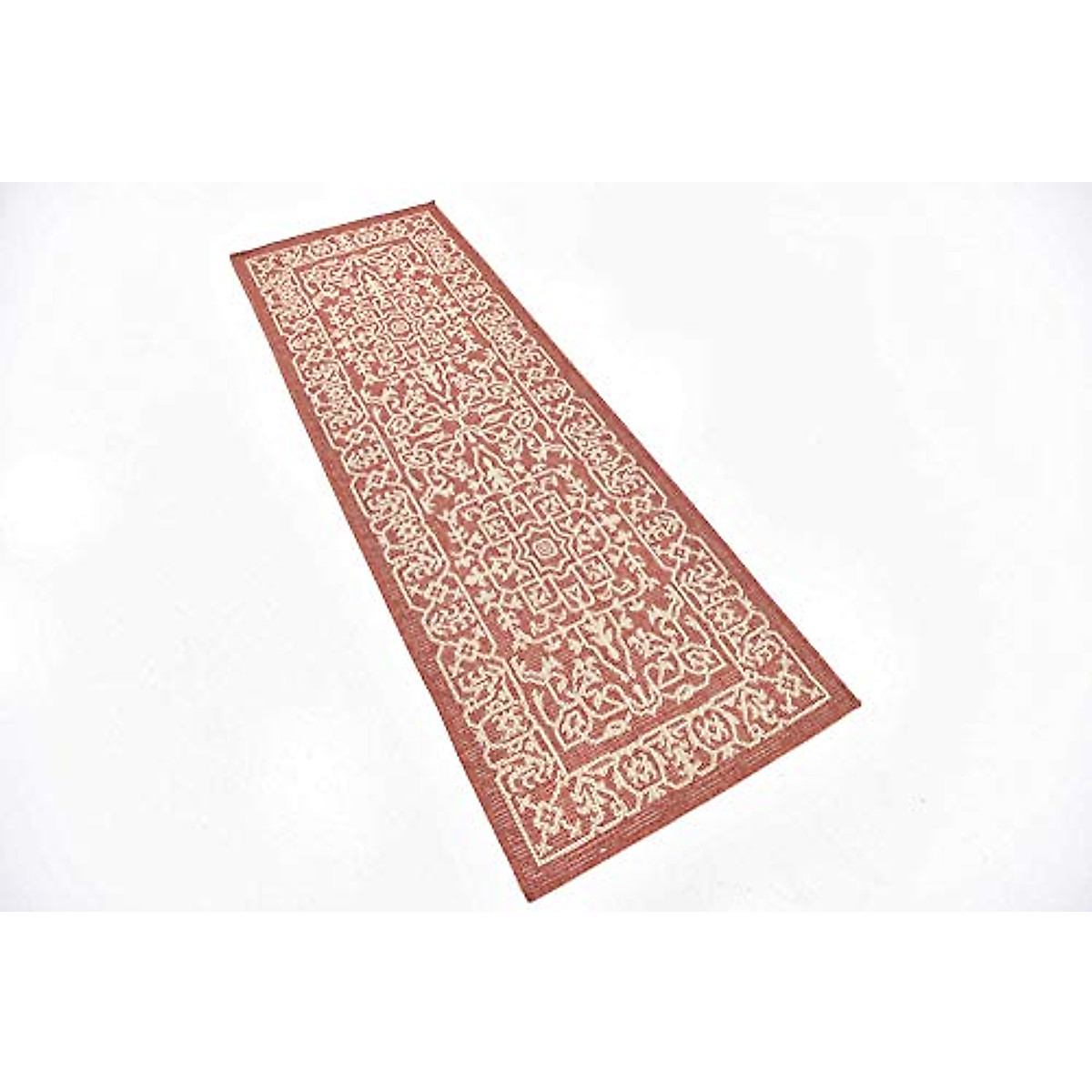 Unique Loom Outdoor Botanical Collection Area Rug - Allover (2' 2" x 6' 1" Runner, Terracotta/ Beige)