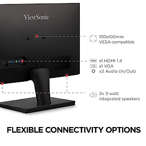 ViewSonic VS2447M 24 Inch 1080p Monitor with 100Hz, FreeSync, Thin Bezels, Eye Care, HDMI, VGA Inputs for Home and Office