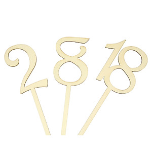 Wooden Table Numbers, 1-20 Wood Number with Stand, 13.5" Tall Rustic Wedding Table Numbers with Holder Base for Receptions, Banquets, Restaurants, Hotels, Parties