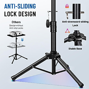 CAHAYA Projector Tripod Stand Adjustable: Height 26 to 51.5in Projector Laptop Stand Portable Multifunctional DJ Rack Stand for Outdoor Movies Computer Book DJ Equipment CY0331