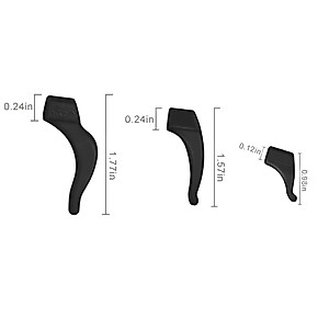 12 Pairs Kids and Adults Sport Eyeglasses Temple Tips Sleeve Retainer, Anti-Slip Eyeglasses Ear Grips,Soft Silicone Ear Hooks, Comfortable Eyeglasses Strap Holders, Eyewear Retainers（Black,Clear)