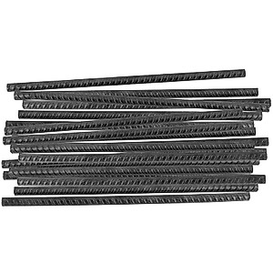 KOHAND 16 PCS 15 Inch Black Ground Rebar Stakes, Heavy Duty Hook Ground Anchors Stakes, Straight Metal Stakes for Concrete Forming, Camping Tent, Plant Stakes, 3/8” Thick