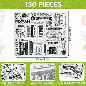 Wax Paper Sheets Deli Newsprint Food Basket Liners Sandwich Wrapping Paper Grease Resistant Waterproof Wrapping Tissue Hamburger Picnic Paper for Baking Kitchen 8.3 x 9.8 Inch(150 Pcs)