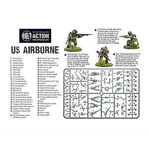 Bolt Action US Airborne Paratroopers 1:56 WWII Military Wargaming Figures Plastic Model Kit