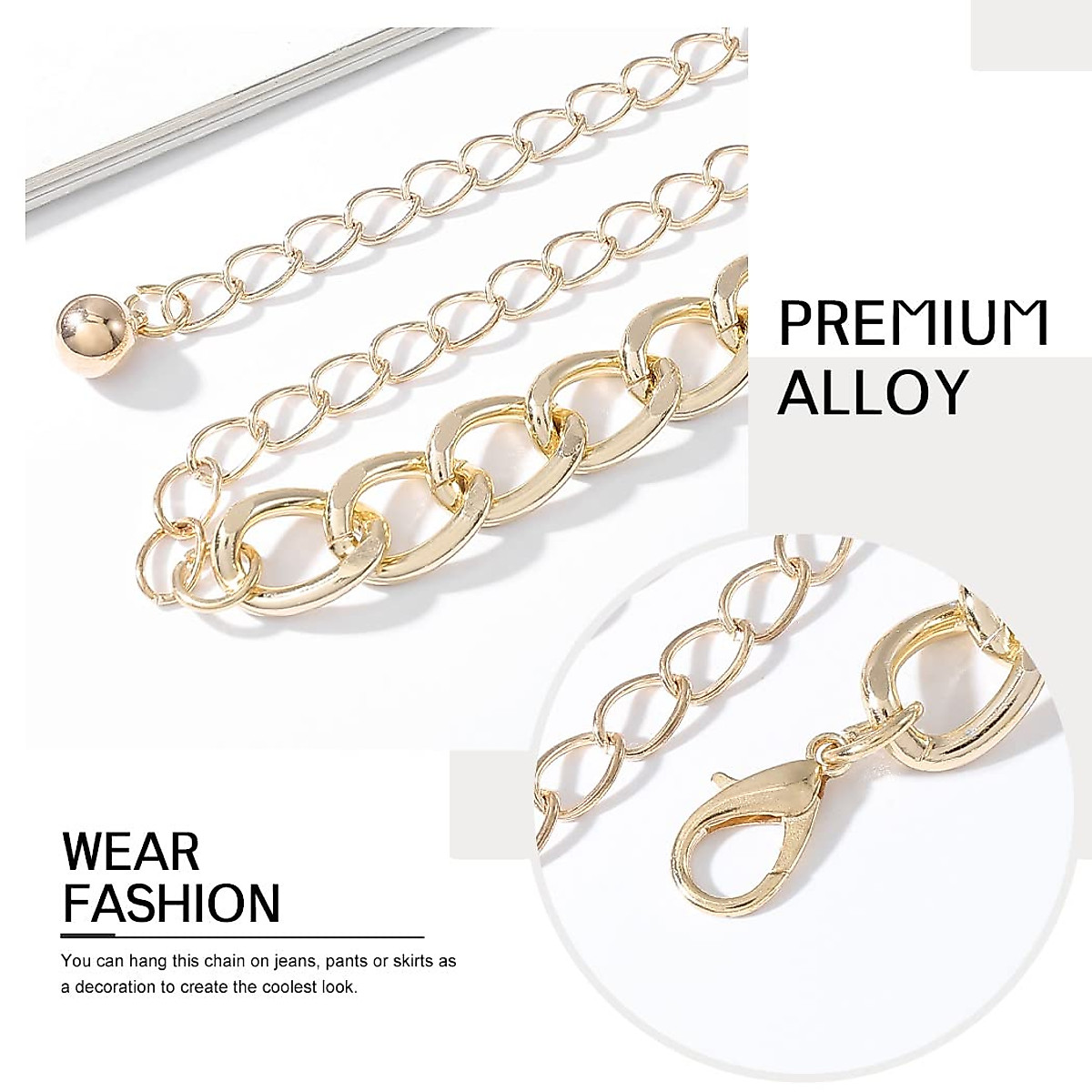 Cosydays Rhinestone Waist Chain Gold Metal Belt Layered Body Chain Crystal Belly Chain Party Sexy Body Jewelry for Women and Girls