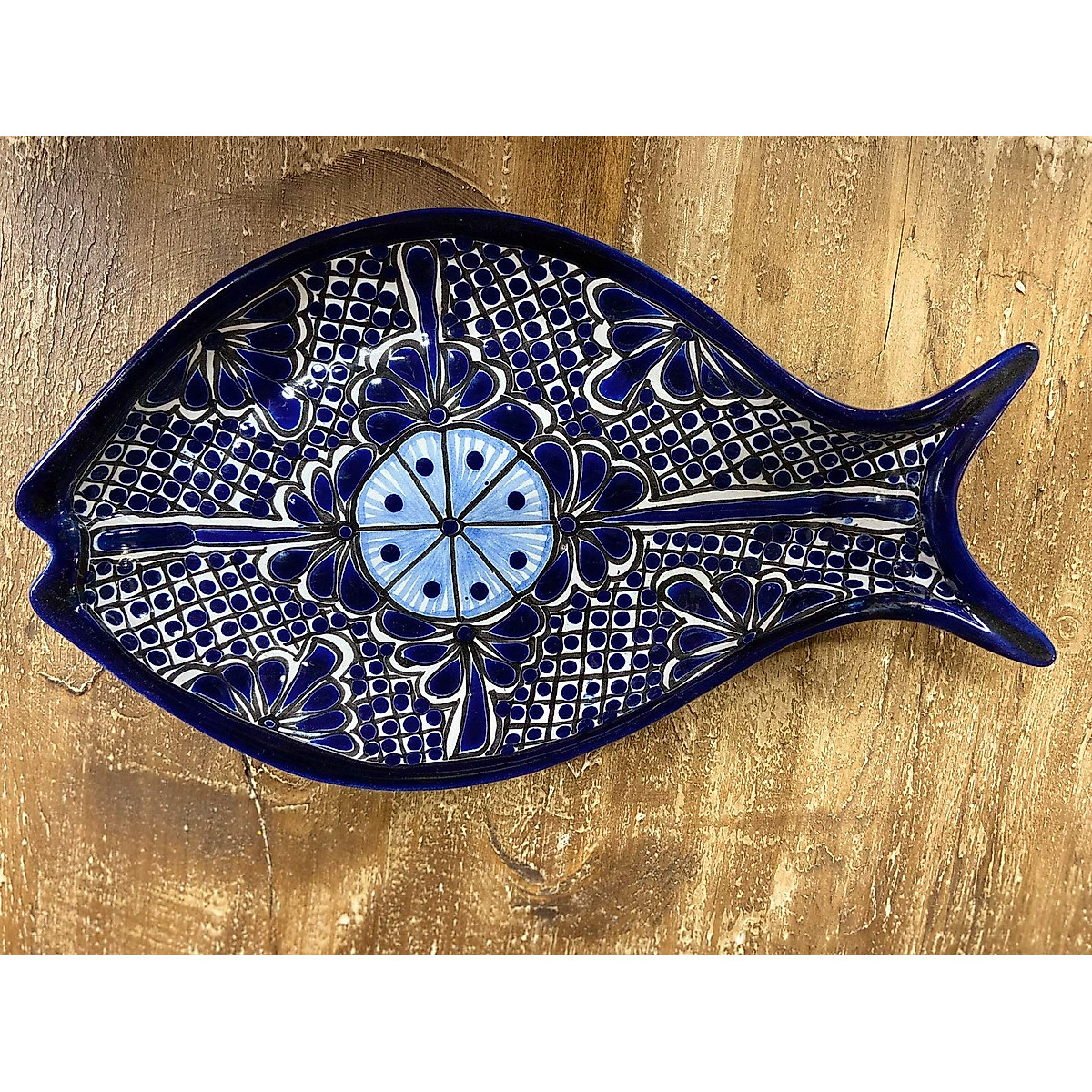 Talavera Fish Shaped Serving Platter, Appetizer Plate