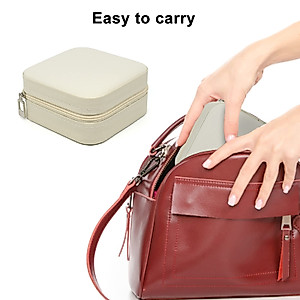 KEINE MARKE Small Jewelry Box, Travel Portable Jewelry Case for Ring, Pendant, Earring, Necklace, Bracelet Organizer Storage Holder Boxes, 1 pcs (white)