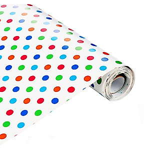 GLOW4U Self Adhesive Polka Dots Shelf Drawer Liner Vinyl Contact Paper for Cabinets Drawer Dresser Arts and Crafts 17.7 x 78 Inches