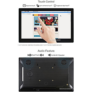 waveshare 13.3inch Capacitive Touch Screen LCD V1, with Case and Toughened Glass Cover, 1920×1080, HDMI, IPS,