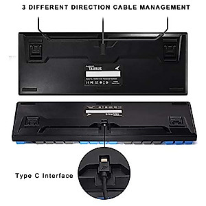 DURGOD Taurus K320 TKL Wired Mechanical Gaming Keyboard - 87 Key - Double Shot PBT - NKRO - USB Type C (Cherry Silent Red,Black)