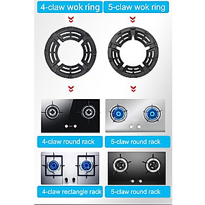 IEUYO Cast Iron Wok Support Ring Burner Ring for Gas Stove Rack Pot Holder Anti-skid Time-saving and Energy-saving for 5 claws racks or grates