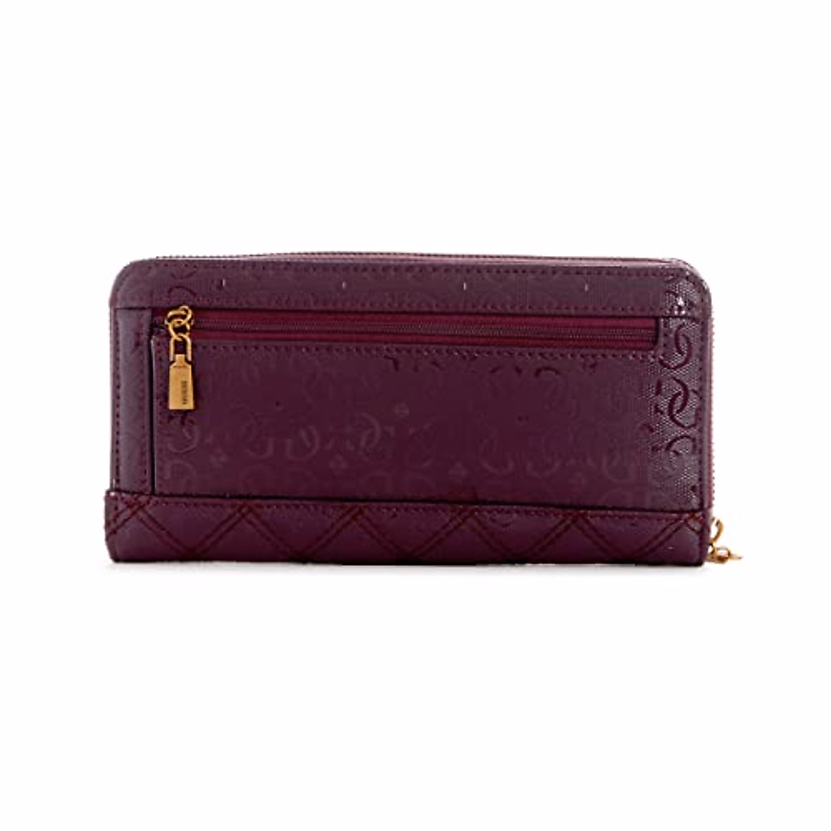 GUESS Gaia Large Zip Around Wallet, Plum