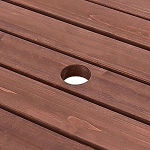 9rit_shop Entertain, Relax and Enjoy Dining with 6-Person Patio Wood Picnic Table Beer Bench Set