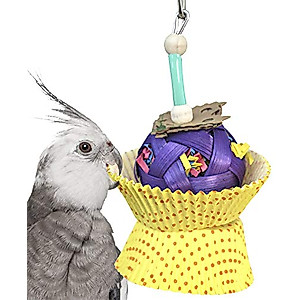 Bonka Bird Toys 1080 Cane Cake Foraging Parrot cage Toys Cages Shredder Cockatiel Quality Product Hand Made in The USA
