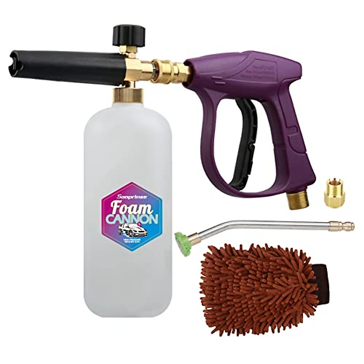Sooprinse Foam Cannon Snow Foam Lance Nozzle Pressure Washer Jet Wash，Foam cannon lance kit with Pressure Washer Spray Gun,30 Degree Gutter Cleaner Wand with Nozzle Tip Attachment