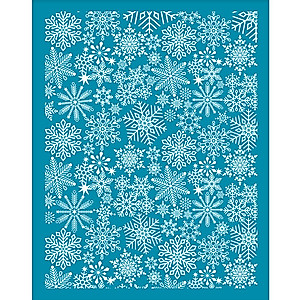 OLYCRAFT 4x5 Inch Clay Stencils Snowflake Pattern Silk Screen for Polymer Clay Christmas Snowflake Silk Screen Stencils Mesh Transfer Stencils Mesh Stencil for Polymer Clay Jewelry Making