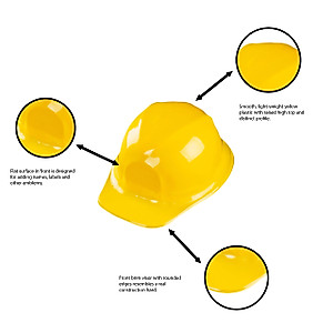 Super Z Outlet 12 Pack Yellow Construction Hard Hat Plastic Birthday Party Supplies Worker Caps Set Halloween Costume Toy